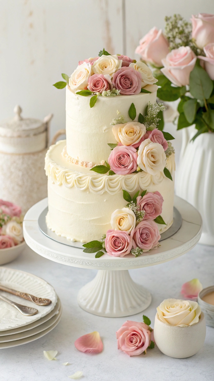 15 Floral Cake Designs for Grandma Using Buttercream Roses - Cooking ...