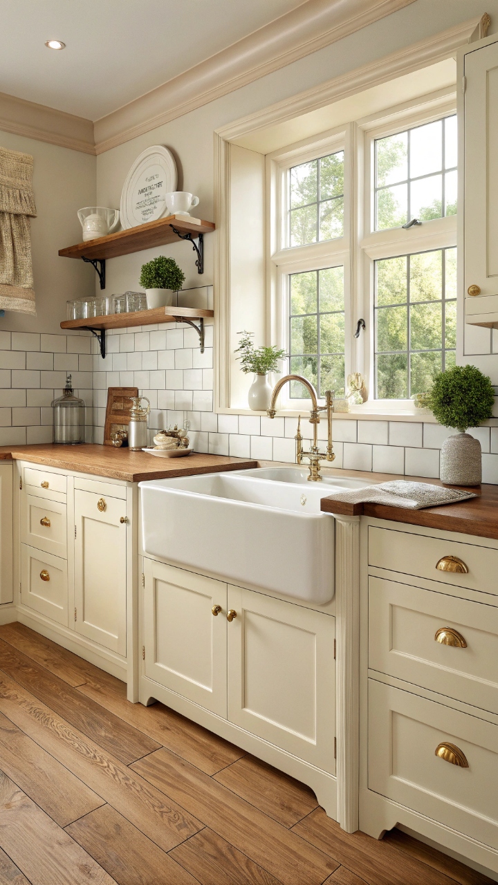 15 Cozy Kitchen Ideas with Antique Cream Cabinets and Warm Details ...