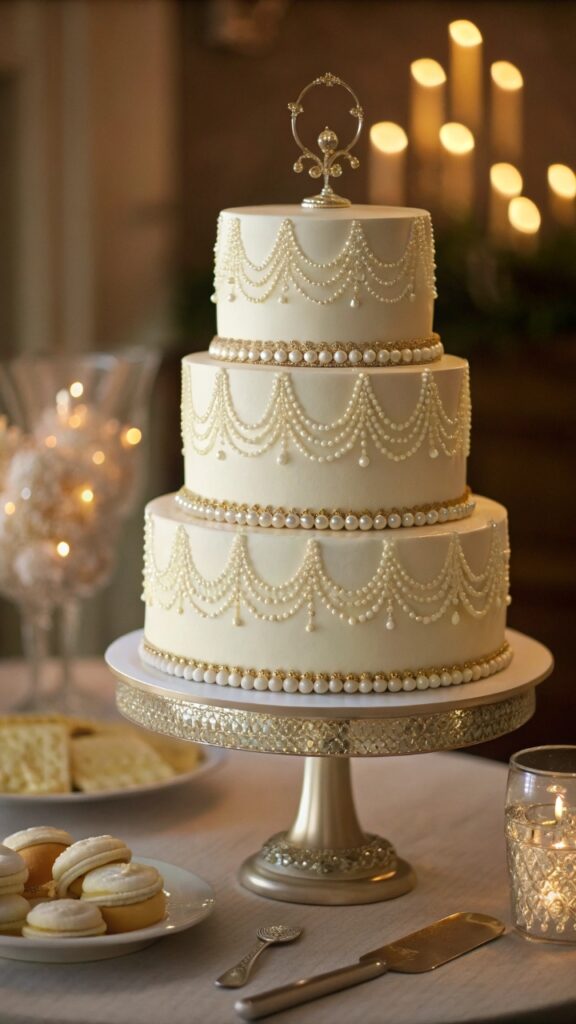 15 Vintage 25th Anniversary Cake Designs With Lace & Pearls - Cooking ...